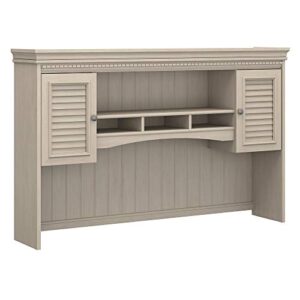 bush furniture fairview hutch for l shaped desk in antique white, 60w