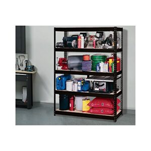 Edsal UR60-BLK Heavy Duty 16-Gauge Steel Boltless Shelving with 5 Shelves, 5000 lbs Capacity, 60" Width x 72" Height x 18" Depth, Black