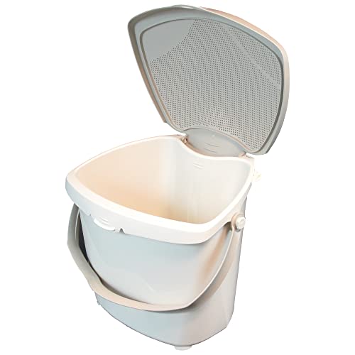 Redmon For Kids 8003 Sure-Close Kitchen Food Scrap Warm Gray Pail, Beige