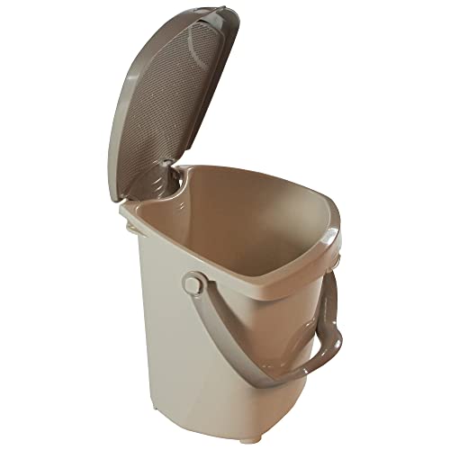 Redmon For Kids 8003 Sure-Close Kitchen Food Scrap Warm Gray Pail, Beige