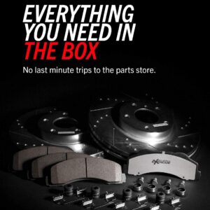 Power Stop K138-36 Front and Rear Z36 Truck & Tow Brake Kit, Carbon Fiber Ceramic Brake Pads and Drilled/Slotted Brake Rotors