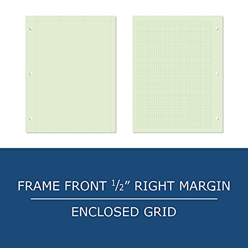 ROARING SPRING 5x5 Grid Engineering Pad (Green, Enclosed Grid (200 Sheets))