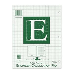 roaring spring 5x5 grid engineering pad (green, enclosed grid (200 sheets))