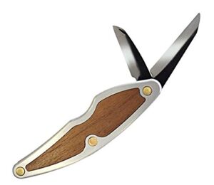 flexcut whittlin' jack, with 1-1/2 inch detail knife and 2 inch roughing knife, 3 oz, walnut inlay handle, (jkn88)