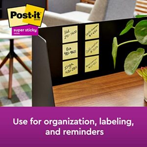 Post-it Super Sticky Notes, 2x2 in, 8 Pads, 2x the Sticking Power, Canary Yellow, Recyclable (622-8SSCY)