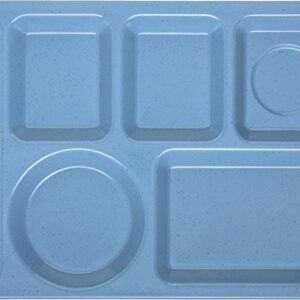 Carlisle FoodService Products Left-Hand Heavyweight 6-Compartment Melamine Tray 10" x 14" - Sandshade