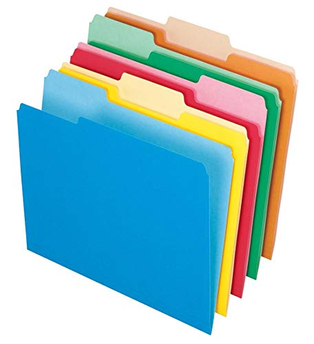 Office Depot File Folders, Letter, 1/3 Cut, Assorted Colors, Box of 100, 97666