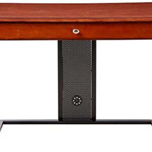 OSP Home Furnishings Aurora Computer Desk with Pull-Out Keyboard Tray, Medium Oak Finish and Black Accents