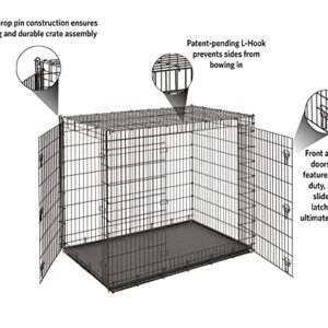 Midwest Homes for Pets SL54DD Ginormus Double Door Dog Crate for XXL for the Largest Dogs Breeds, Great Dane, Mastiff, St. Bernard, Black