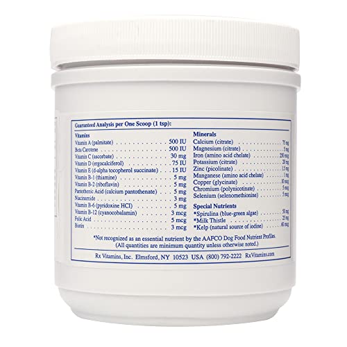 Rx Vitamins Essentials for Dogs - Vitamin & Mineral Multivitamin - Supports Immune System Digestive Health & Bone Health - Powder 8 oz/226.80g