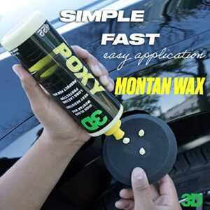 3D Poxy Montan Butter Car Wax – 16oz – High Gloss, Non-Staining Car Wax Sealant with Long Lasting Protection – For Cars, RVs, and Boats – Silky Soft Feel, Deep Shine, Wet Look