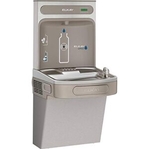 elkay ezh2o bottle filling station with single ada cooler, non-filtered 8 gph light gray