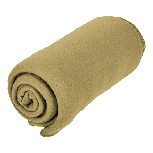 LexiHome 50x60 Soft Fleece Throw Blanket, Throw Blanket for Couch, Travel, Bed, Any Room, Travel Essentials, Fleece Travel Blanket, Lightweight Blanket, Fall Blankets & Throws, Cozy Blanket (Tan)