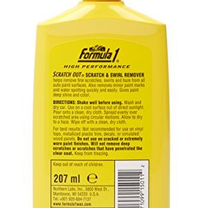 Formula 1 Scratch Out Car Wax Polish Liquid (7 oz) - Car Scratch Remover for All Auto Paint Finishes - Polishing Compound for Moderate Scratches, Bird Droppings, Tree Sap & Swirl Remover