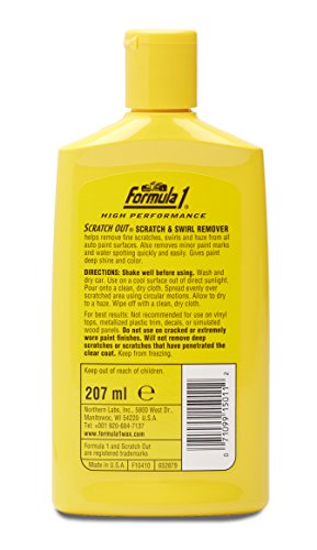 Formula 1 Scratch Out Car Wax Polish Liquid (7 oz) - Car Scratch Remover for All Auto Paint Finishes - Polishing Compound for Moderate Scratches, Bird Droppings, Tree Sap & Swirl Remover