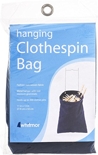 Whitmor Hanging Clothespin Bag Navy