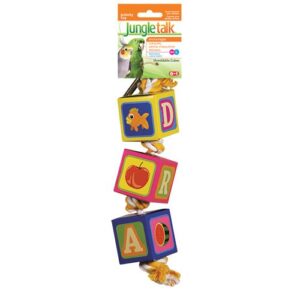 jungletalk pet products bjn6504 shreddable cube bird activity toys, medium/small