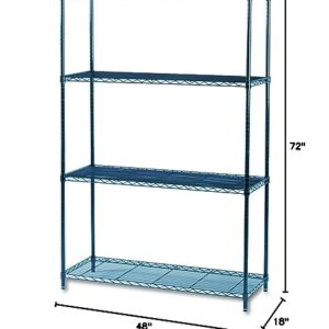 Safco Products Industrial Wire Shelving Starter Unit 48" W x 18" D x 72" H (Add-On Unit and Extra Shelf Pack Sold Separately), Black