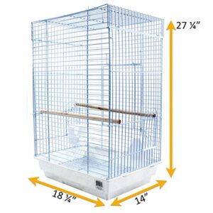 PENN-PLAX Cockatiel & Small Parrot Starter Kit with Birdcage, Cover, and Accessories – Great for Cockatiels, Conures, and Small Parrots – Square Dome – White