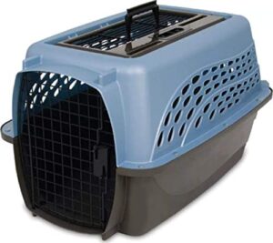 petmate two-door small dog kennel & cat kennel (top loading or front loading pet carrier, great for small animals, made with recycled materials, 24 inches in length) for pets up to 15 pounds