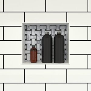 Tile Redi USA Niche Single Recessed Shower Shelf – Black, One Inner Shelf, 16-Inch Width x 14-Inch Height x 4-Inch Depth (620)