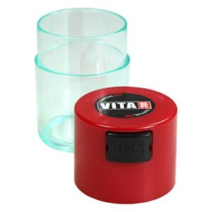 Vitavac - 5g to 20 grams Vacuum Sealed Container - Red Cap & Clear Body