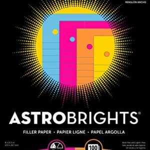 Astrobrights-25910-01 Filler Paper, 8 x 10-1/2 Inches, 20 lb, Assorted Colors, 100 Sheets