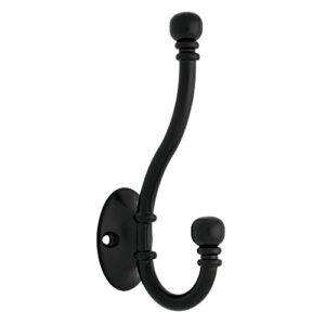 franklin brass ball end coat and hat hook, flat black, 1 pack