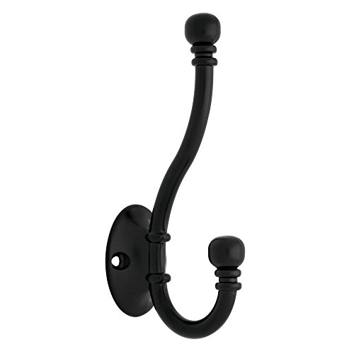 Franklin Brass Ball End Coat and Hat Hook, Flat Black, 1 pack