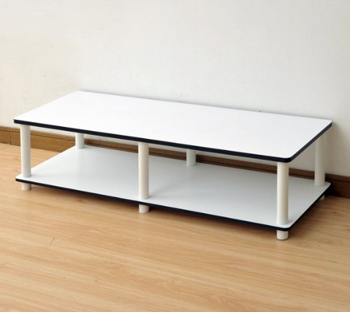 Furinno Just No Tools Wide TV Stand, White