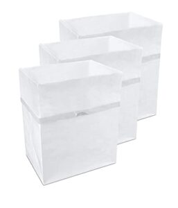 clean cubes 13 gallon trash cans & recycle bins for sanitary garbage disposal. disposable containers for parties, events, recycling, and more. 3 pack (white)