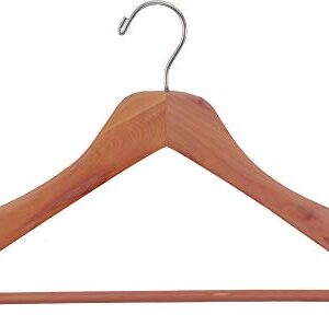 Deluxe Cedar Suit Hangers, 2 Inch Thick Hangers with Solid Wood Pant Bar, Box of 12 by The Great American Hanger Company