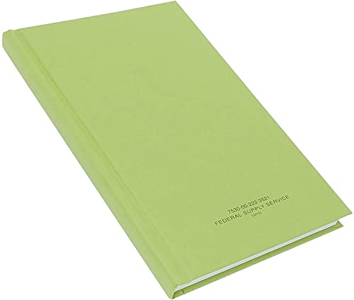 Green Military Log Book, Record Book, Memorandum Book, 5-1/2 X 8 Green LogBook NSN 7530-00-222-3521