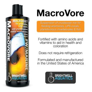 Brightwell Aquatics Macrovore - Food for Anemones, LPS Corals & Planktivorous Motile invertebrates & Fishes, 250 ml