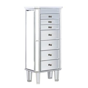 powell jewelry armoire wood, silver mirrored