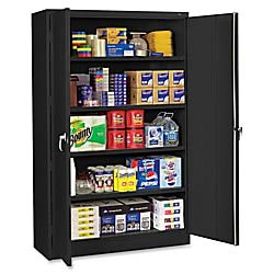 tennsco assembled jumbo steel storage cabinet, 48w x 18d x 78h, black