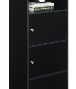 Convenience Concepts 3 Door Xtra Storage Cabinet with Shelf, Black