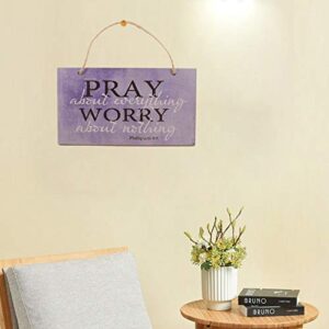 bouti1583 Pray About Everything Wooden Sign Decor 9.5" by 5.75" 41-250 (Standard Version)