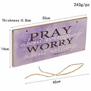 bouti1583 Pray About Everything Wooden Sign Decor 9.5" by 5.75" 41-250 (Standard Version)