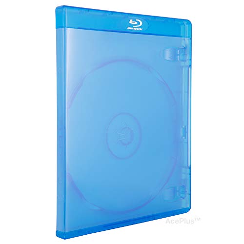 AcePlus 10 Blu-Ray Single Cases with 12mm Standard Size Thickness with Embossed Logo (10-Pack)