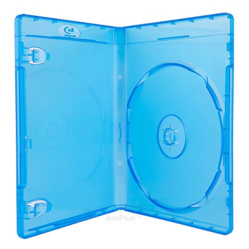 AcePlus 10 Blu-Ray Single Cases with 12mm Standard Size Thickness with Embossed Logo (10-Pack)