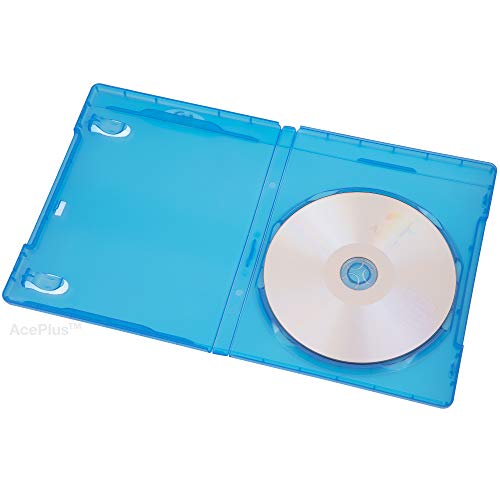 AcePlus 10 Blu-Ray Single Cases with 12mm Standard Size Thickness with Embossed Logo (10-Pack)