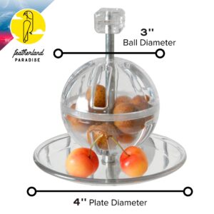 Featherland Paradise | Cage Mounted Buffet Ball | Interactive Bird Toy and Treat Dispenser | Creative Foraging Systems | Ideal for Medium to Extra Large Birds