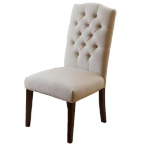 christopher knight home crown fabric dining chairs, 2-pcs set, off-white