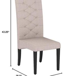 GDFStudio Christopher Knight Home CKH Tall-Back Fabric Dining Chairs, 2-Pcs Set, Natural