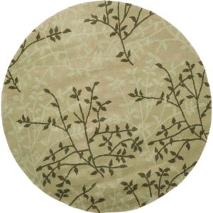 SAFAVIEH Soho Collection 6' Round Green/Multi SOH733A Handmade Premium Wool & Viscose Area Rug