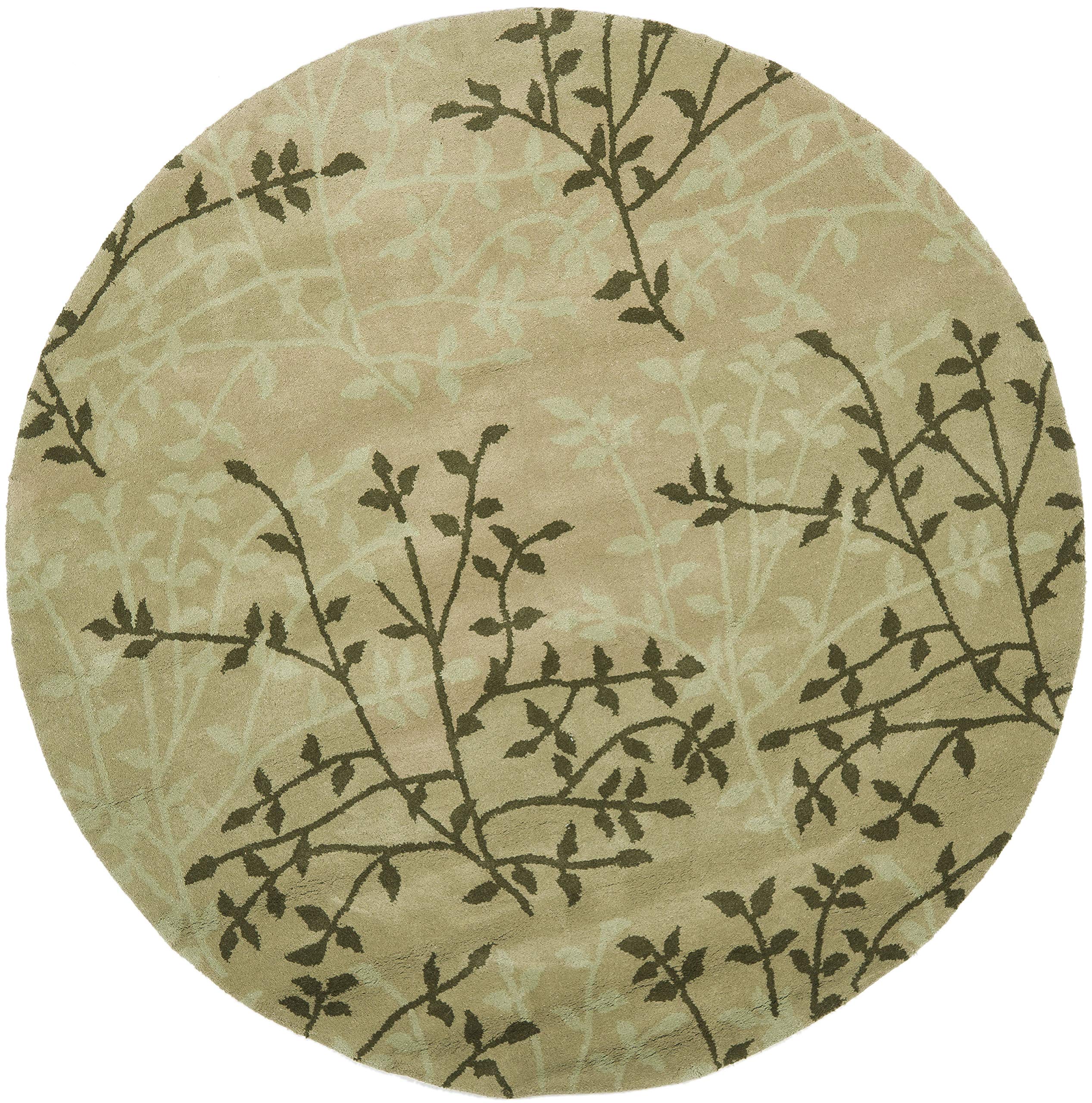 SAFAVIEH Soho Collection 6' Round Green/Multi SOH733A Handmade Premium Wool & Viscose Area Rug