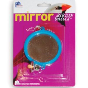 Prevue Hendryx Birdie Basics 2 Sided Mirror with Bell Bird Toy, 6 x 3 (60422)