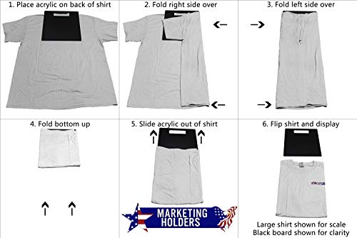 Marketing Holders 10"W x 12"H Shirt Folding Board White Acrylic Pack Of 1 Organization Apparel Laundry Fold Clothes Shirts Dress Garment Outfit Sports Wear Retail Stores Merchandise Attire Costume