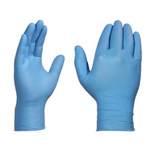 AMMEX Blue Nitrile Exam Gloves, Case of 1000, 3 Mil, Size X-Large, Latex Free, Powder Free, Textured, Disposable, Non-Sterile, Food Safe, APFN48100